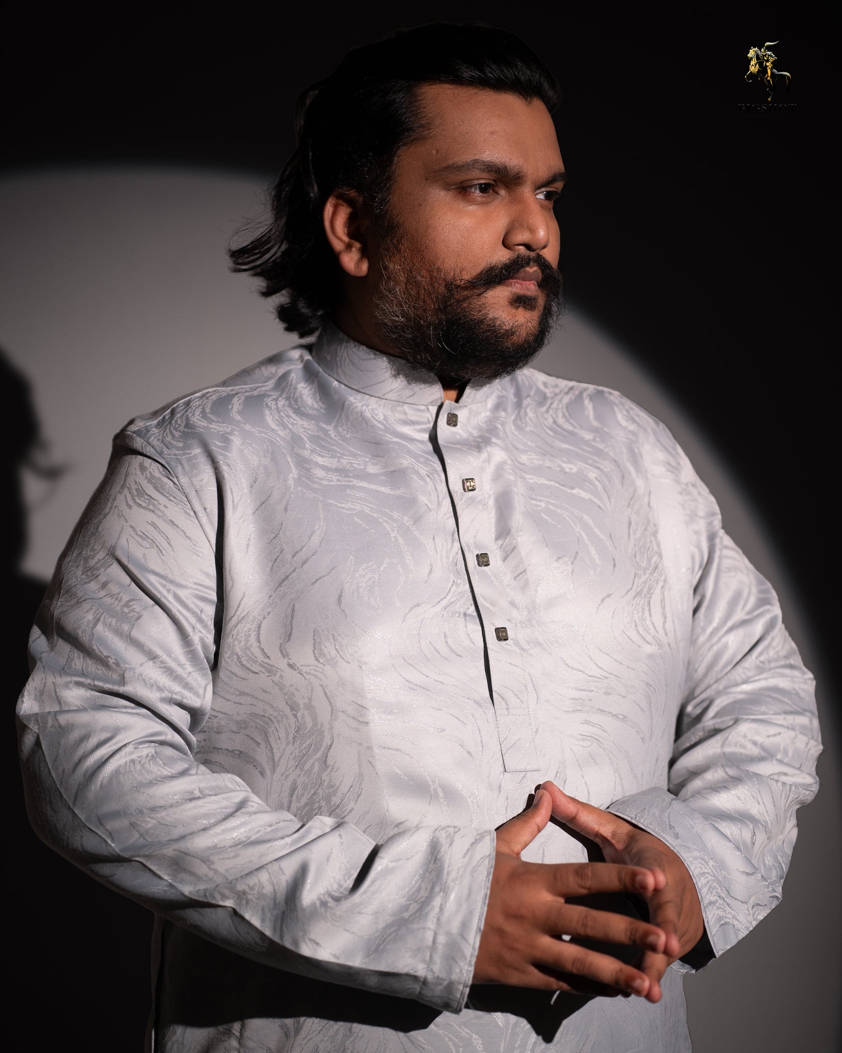 Frosted Silver Luxury Panjabi - NYS Edition – BIGSHOT Fashion